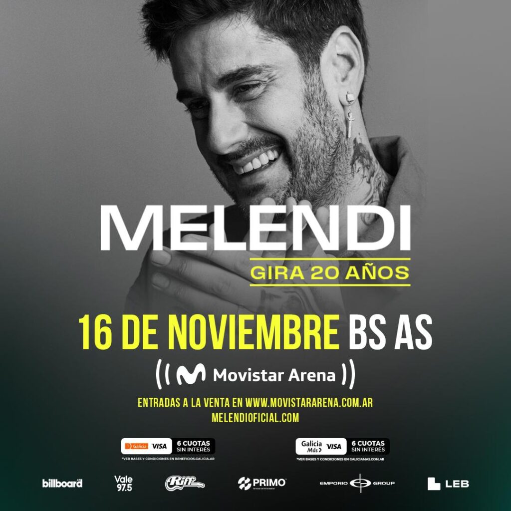 MELENDI REGRESA A LA ARGENTINA CON SU NUEVA GIRA 20 AÑOS - Sergio Lapegue